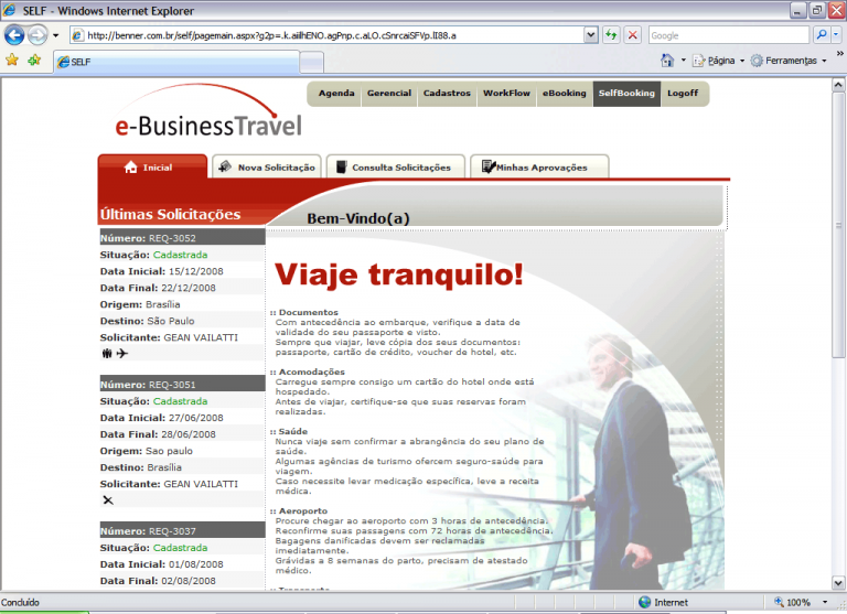 Selfbooking - Sistemas de turismo - Controle viagens das empresas